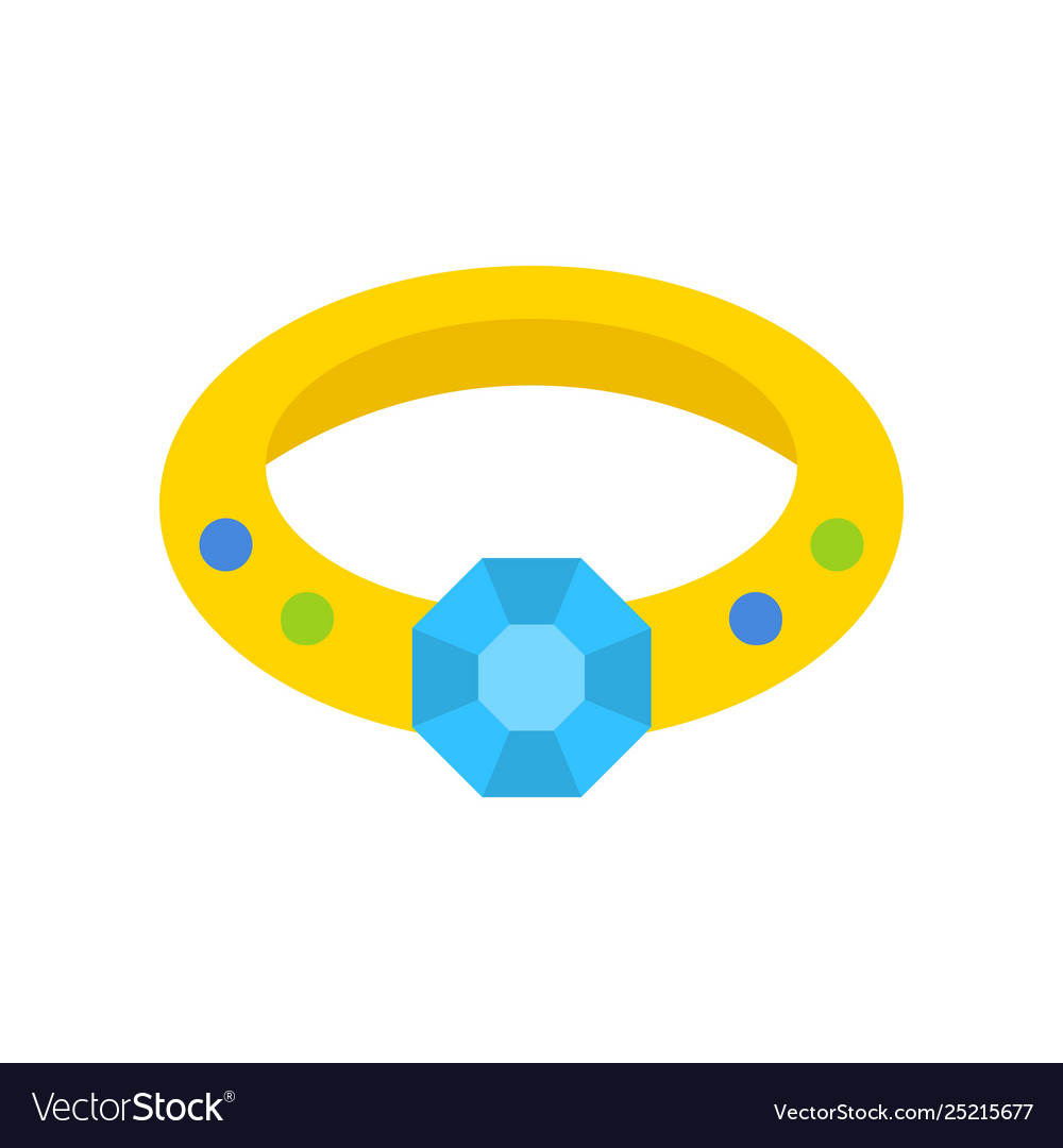 Ring isolated flat style icon Royalty Free Vector Image
