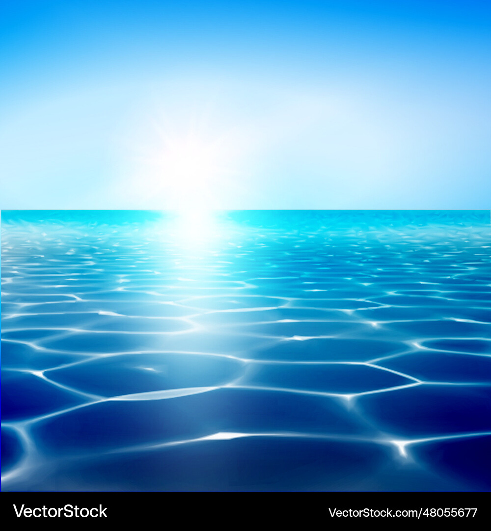 Sea water blue background ocean nature wave Vector Image