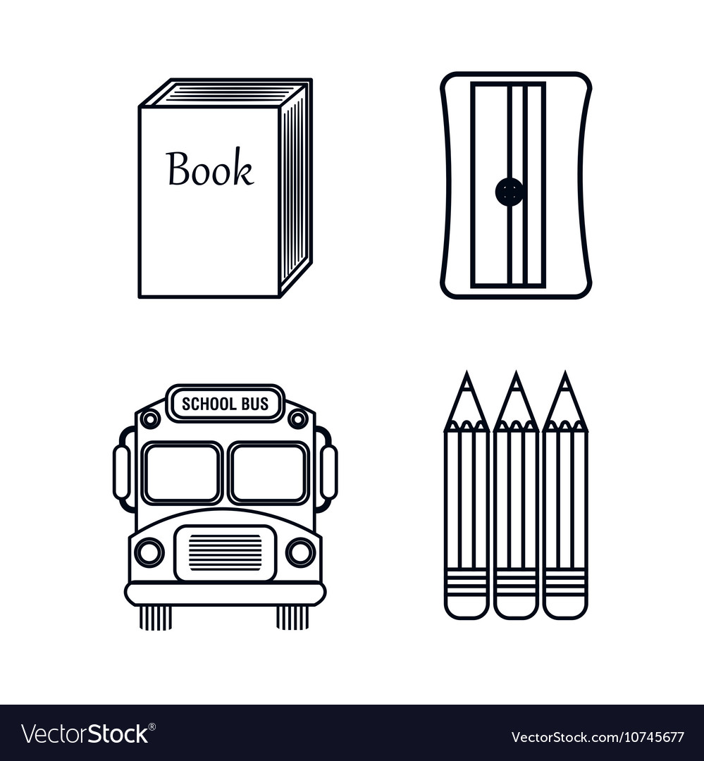Set elements school design graphic Royalty Free Vector Image