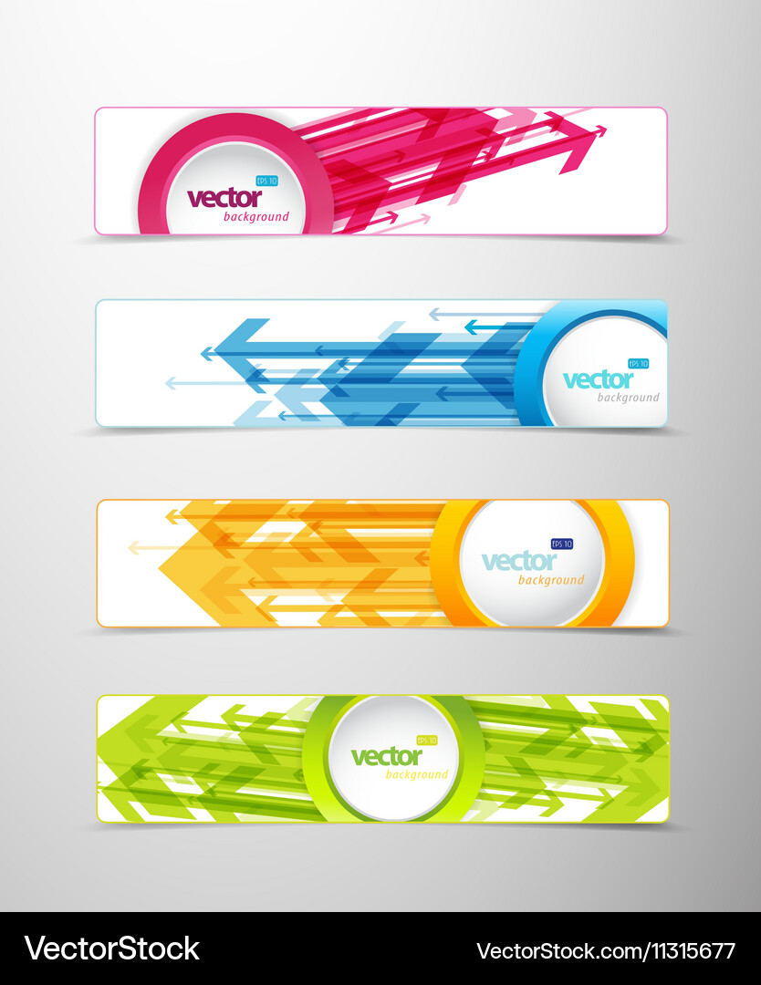 Set of four horizontal banners with arrows Vector Image