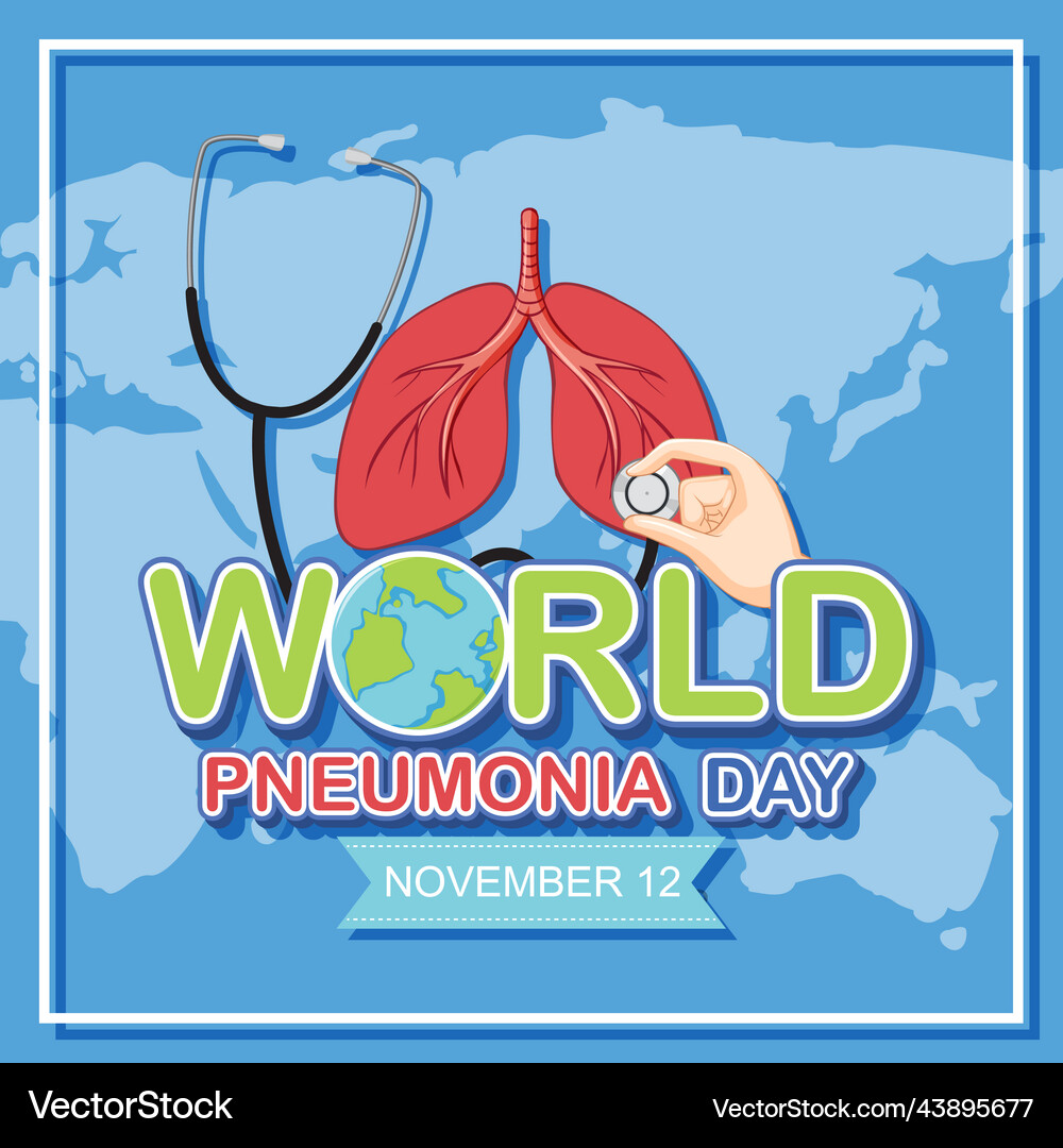 World pneumonia day logo design Royalty Free Vector Image