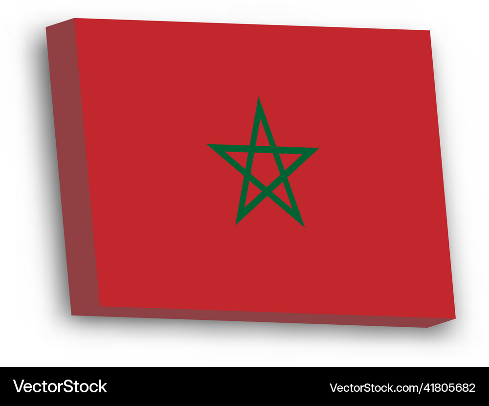 3d flag of morocco Royalty Free Vector Image - VectorStock