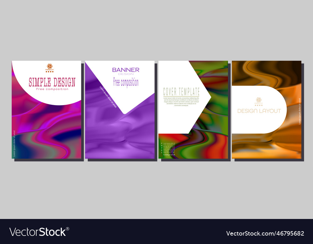 A set of backgrounds with colorful gradient Vector Image