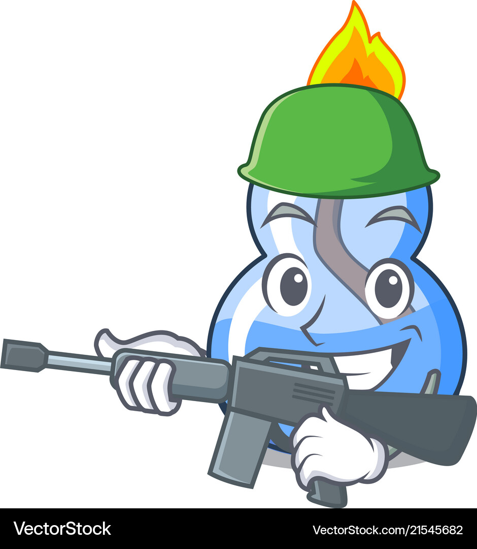 Army alcohol burner character cartoon Royalty Free Vector