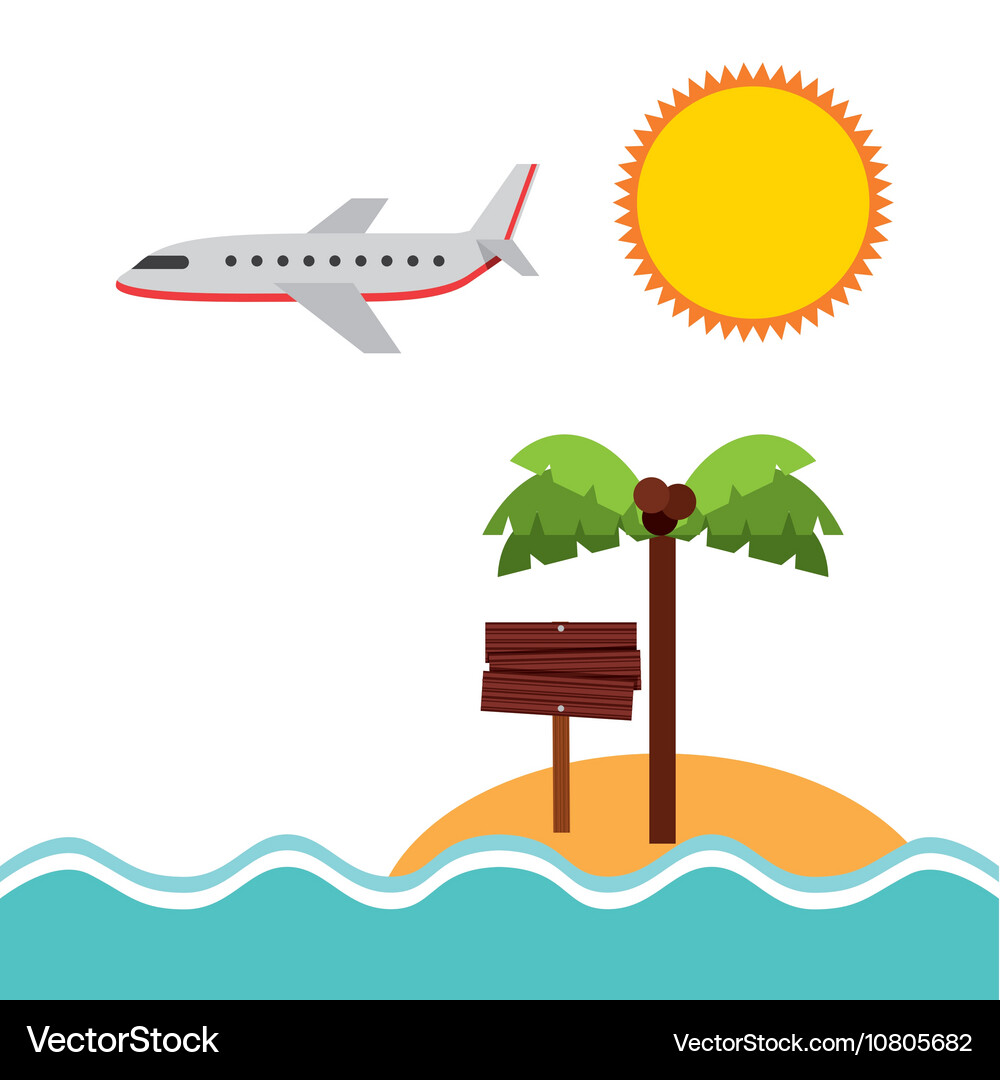 Beach landscape vacations icons Royalty Free Vector Image