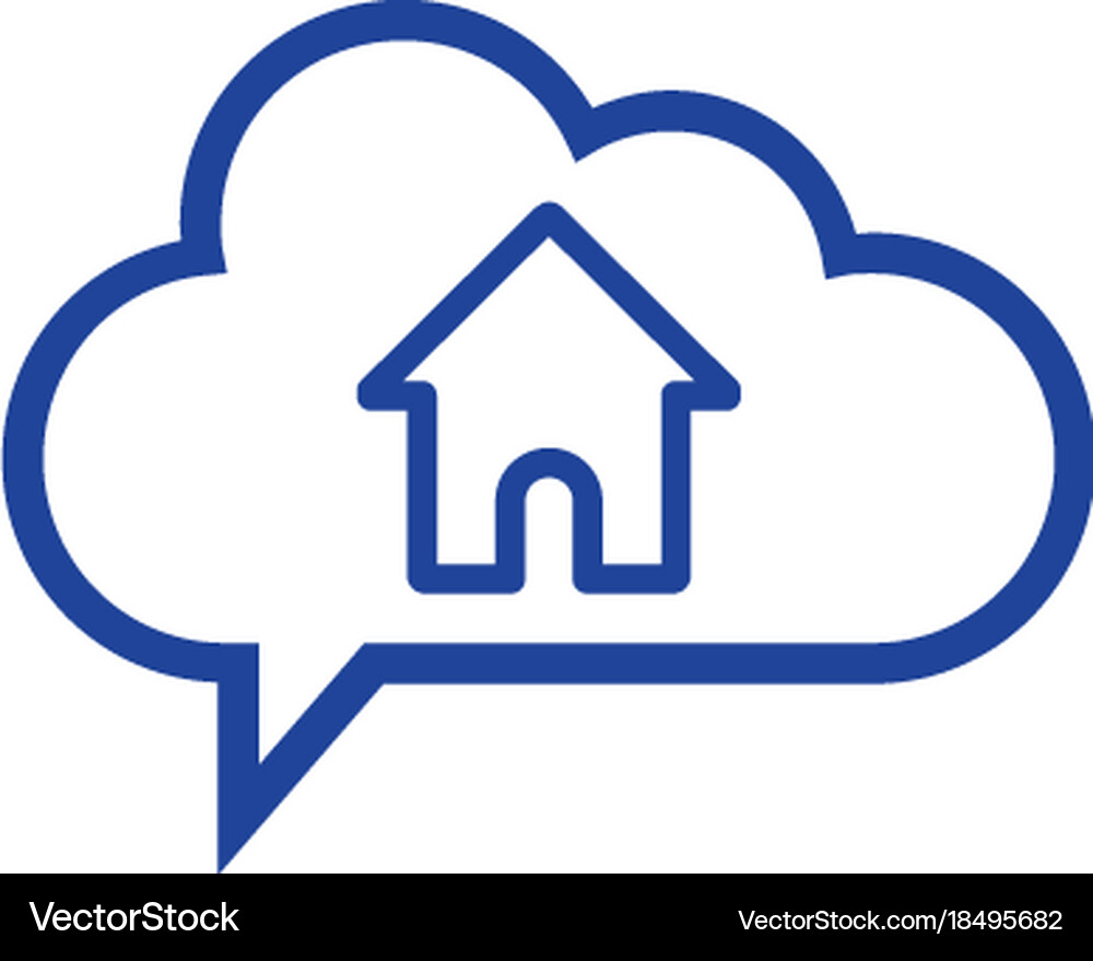 Cloud home icon computing concept Royalty Free Vector Image