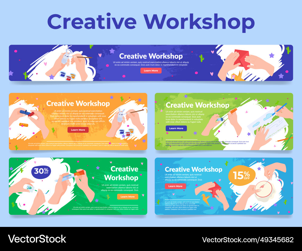 Creative workshop drawing painting art sale Vector Image
