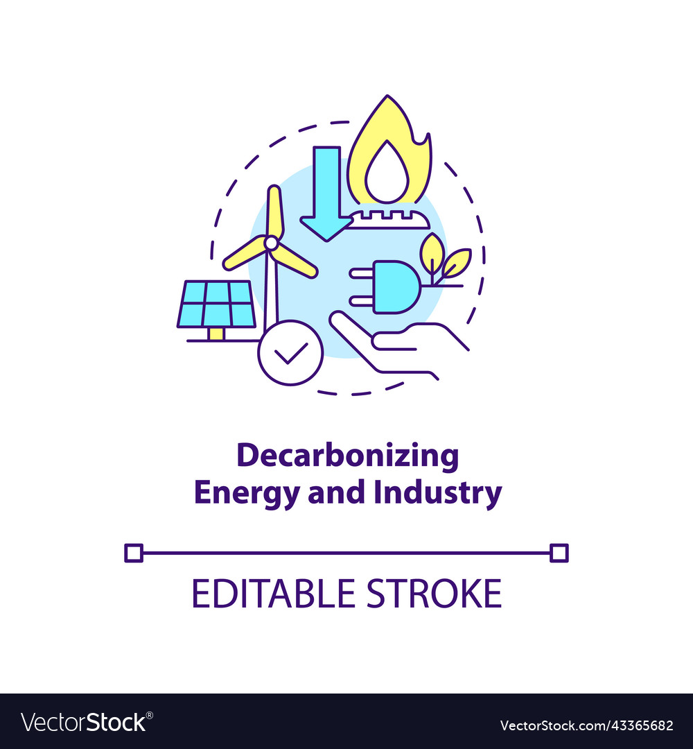 Decarbonizing Energy And Industry Concept Icon Vector Image