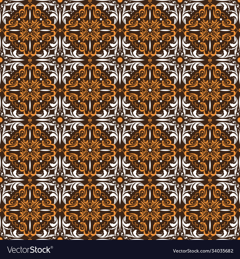 Elegant flower motifs on central java batik Vector Image