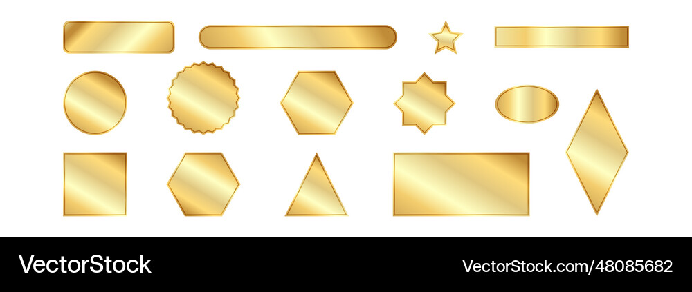 Golden badges Royalty Free Vector Image - VectorStock