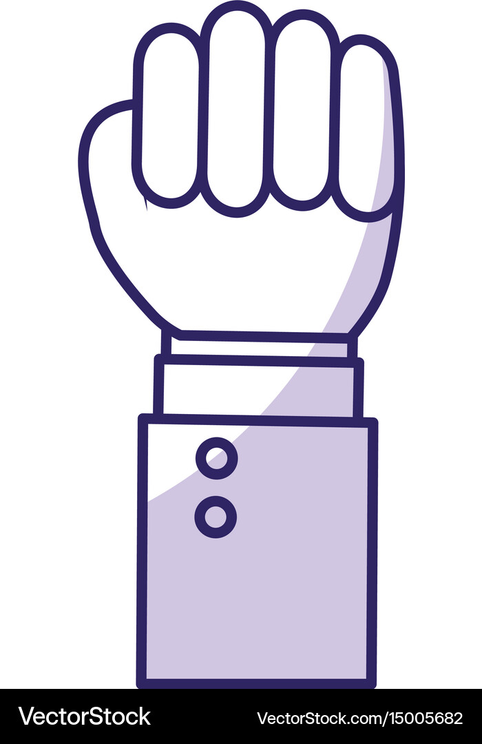 Hand human fist isolated icon Royalty Free Vector Image