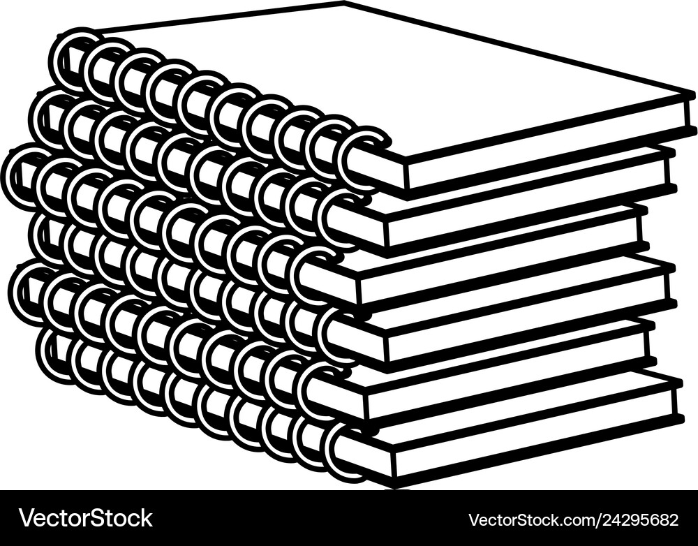 Line education notebooks school tools design Vector Image