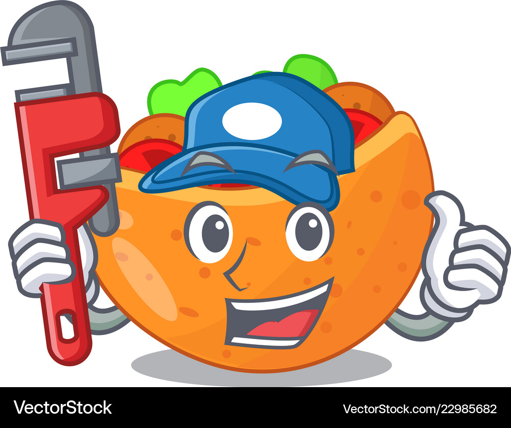 Plumber pita bread filled with vegetable mascot Vector Image