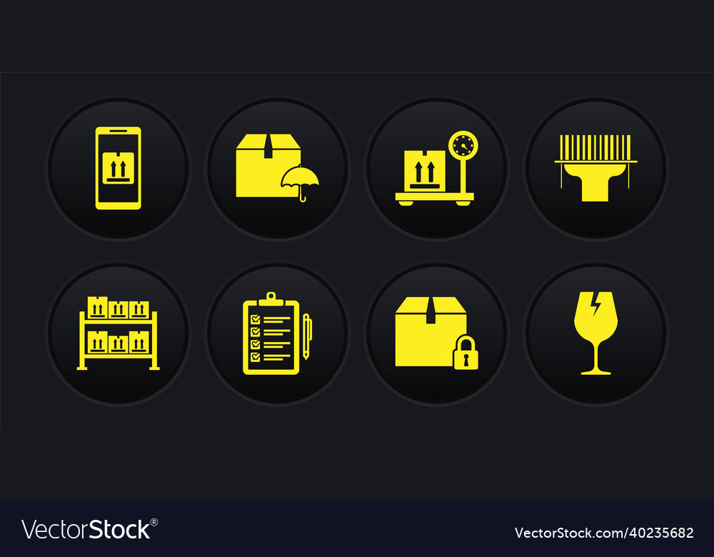 Set warehouse scanner scanning bar code Royalty Free Vector
