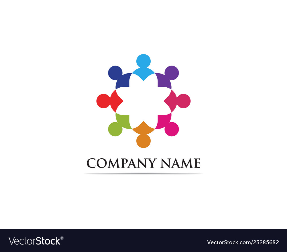 Unity people logo and symbol Royalty Free Vector Image