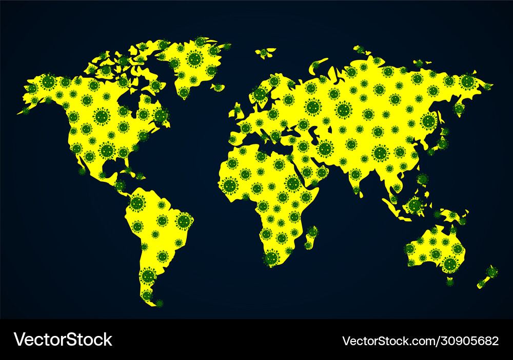 World map coronavirus coronavirus pandemic Vector Image
