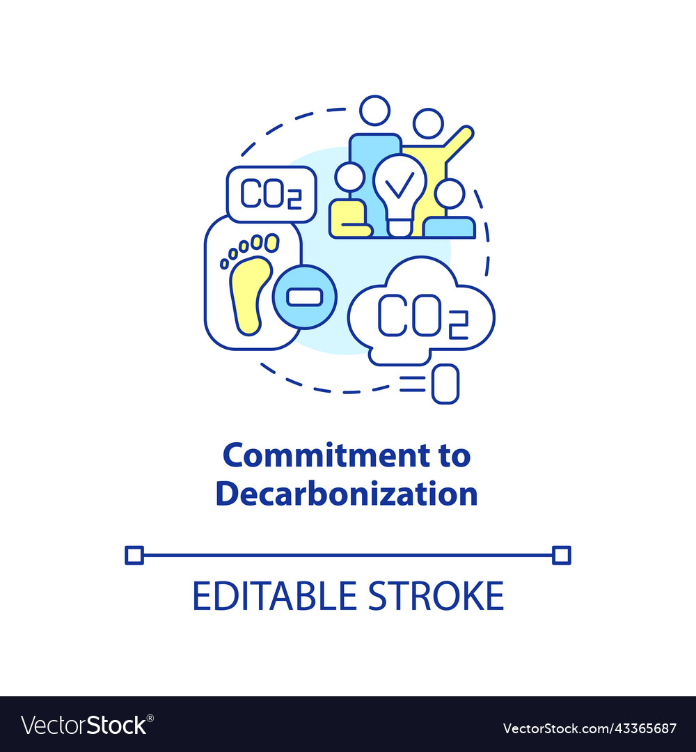 Commitment To Decarbonization Concept Icon Vector Image