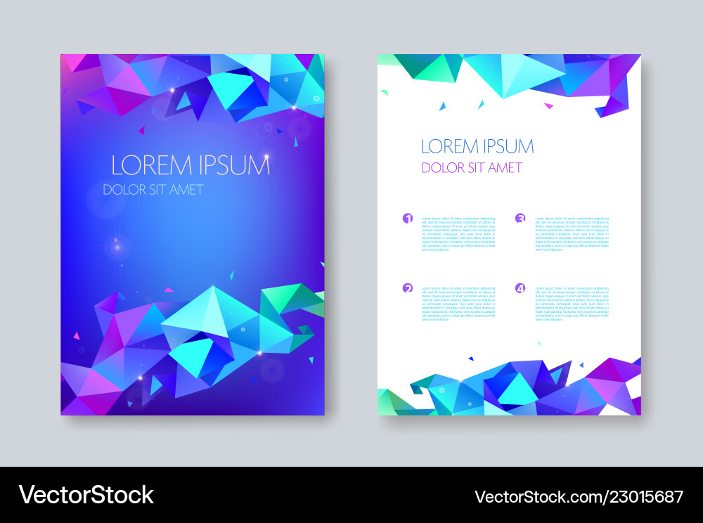 Geometric abstract brochure design facet Vector Image