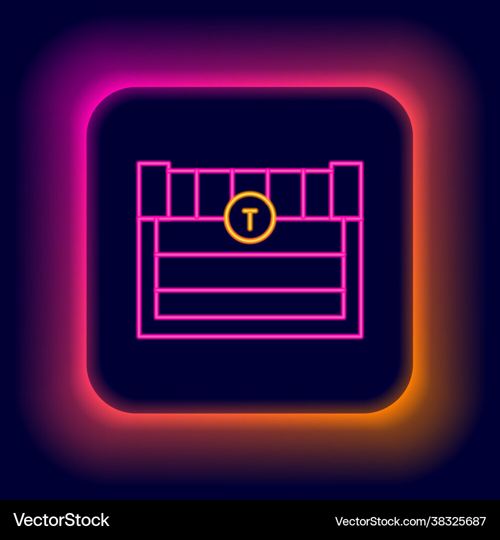 Glowing neon line antique treasure chest icon Vector Image