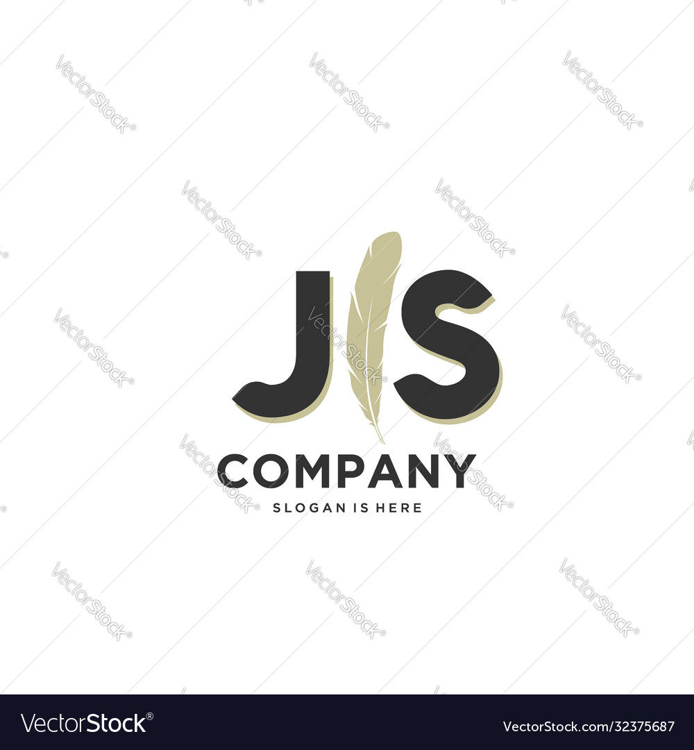 Initial js letter unique attractive creative Vector Image