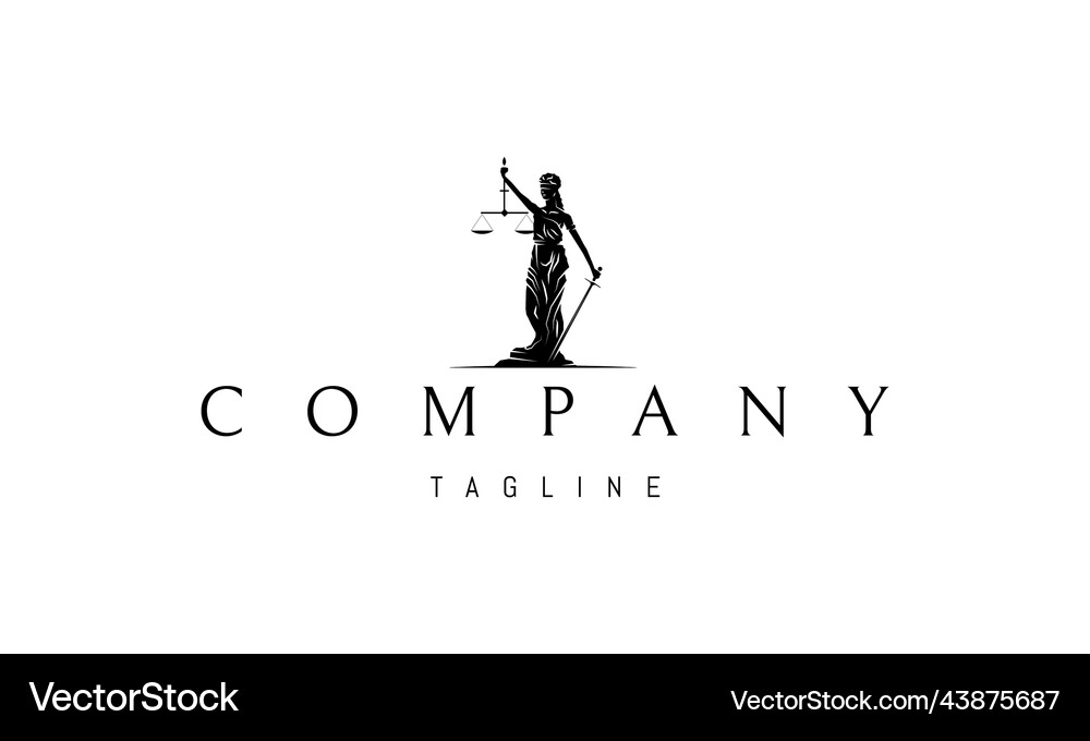 Logo on which an abstract image of a statue Vector Image