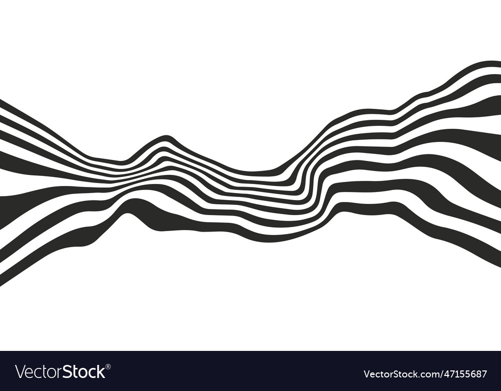 Optical distorted wave abstract horizontal Vector Image