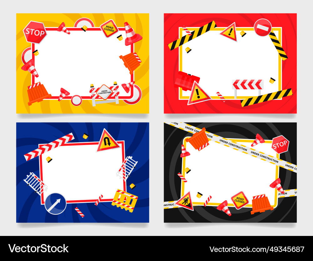 Road signs frame copy space banner traffic Vector Image