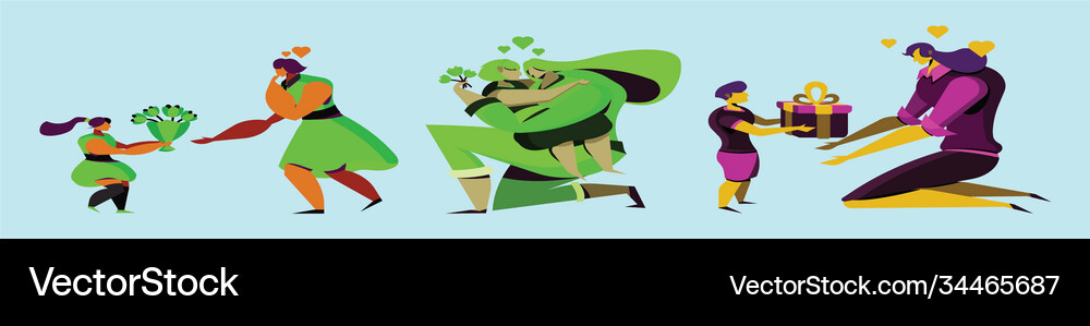 Set mother days cartoon character design Vector Image