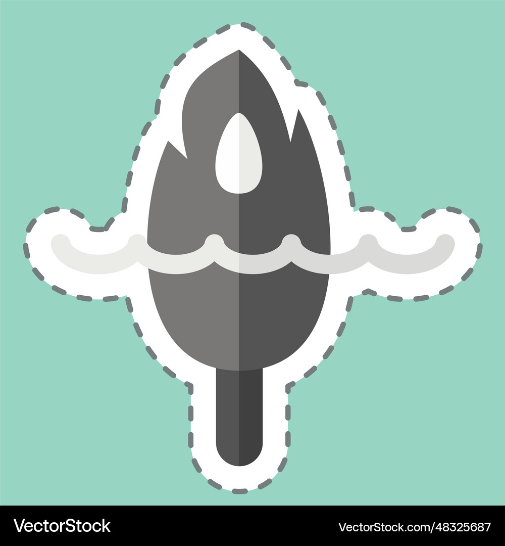 Sticker line cut melting ice related to climate Vector Image