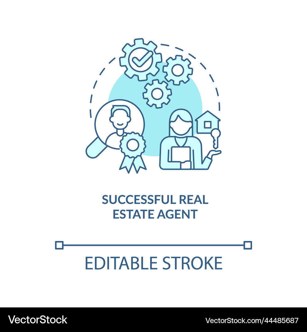 Successful real estate agent turquoise concept Vector Image