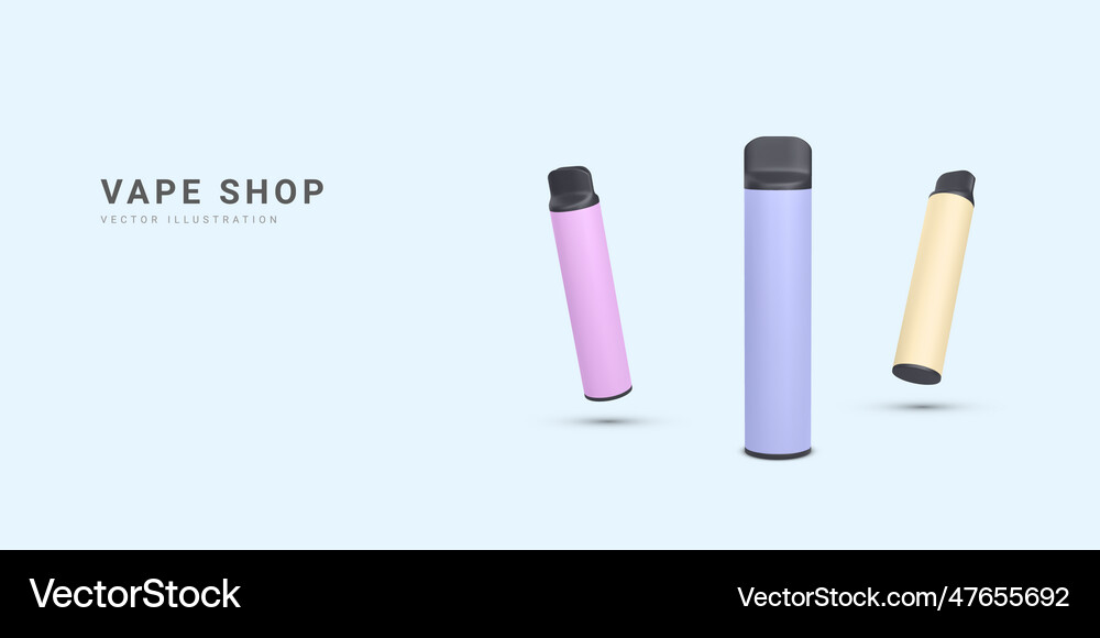 3d realistic promotion banner with disposable Vector Image