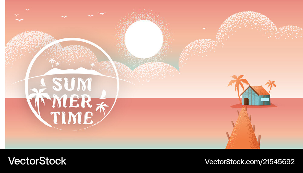 A relaxing vacation house at beach Royalty Free Vector Image