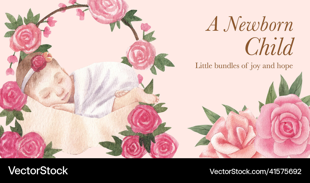 Billboard template with newborn baby Royalty Free Vector