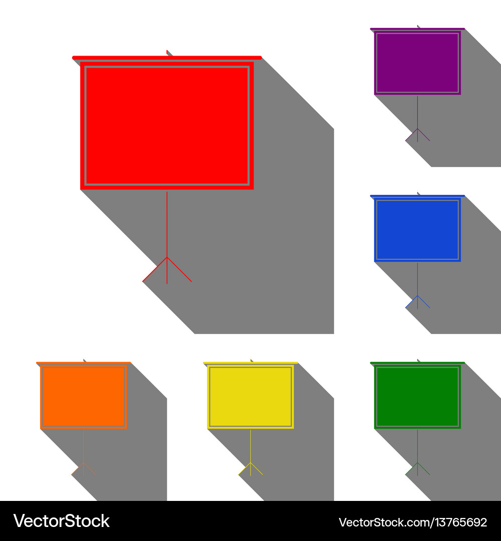 Blank projection screen set of red orange Vector Image