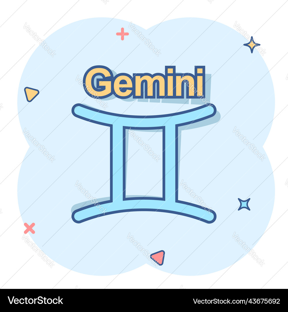 Cartoon gemini zodiac icon in comic style Vector Image