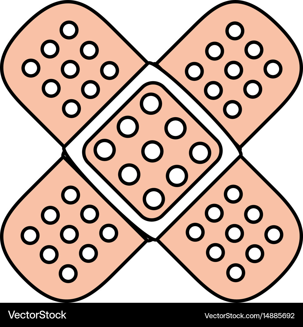 Color silhouette image cartoon band aid element Vector Image