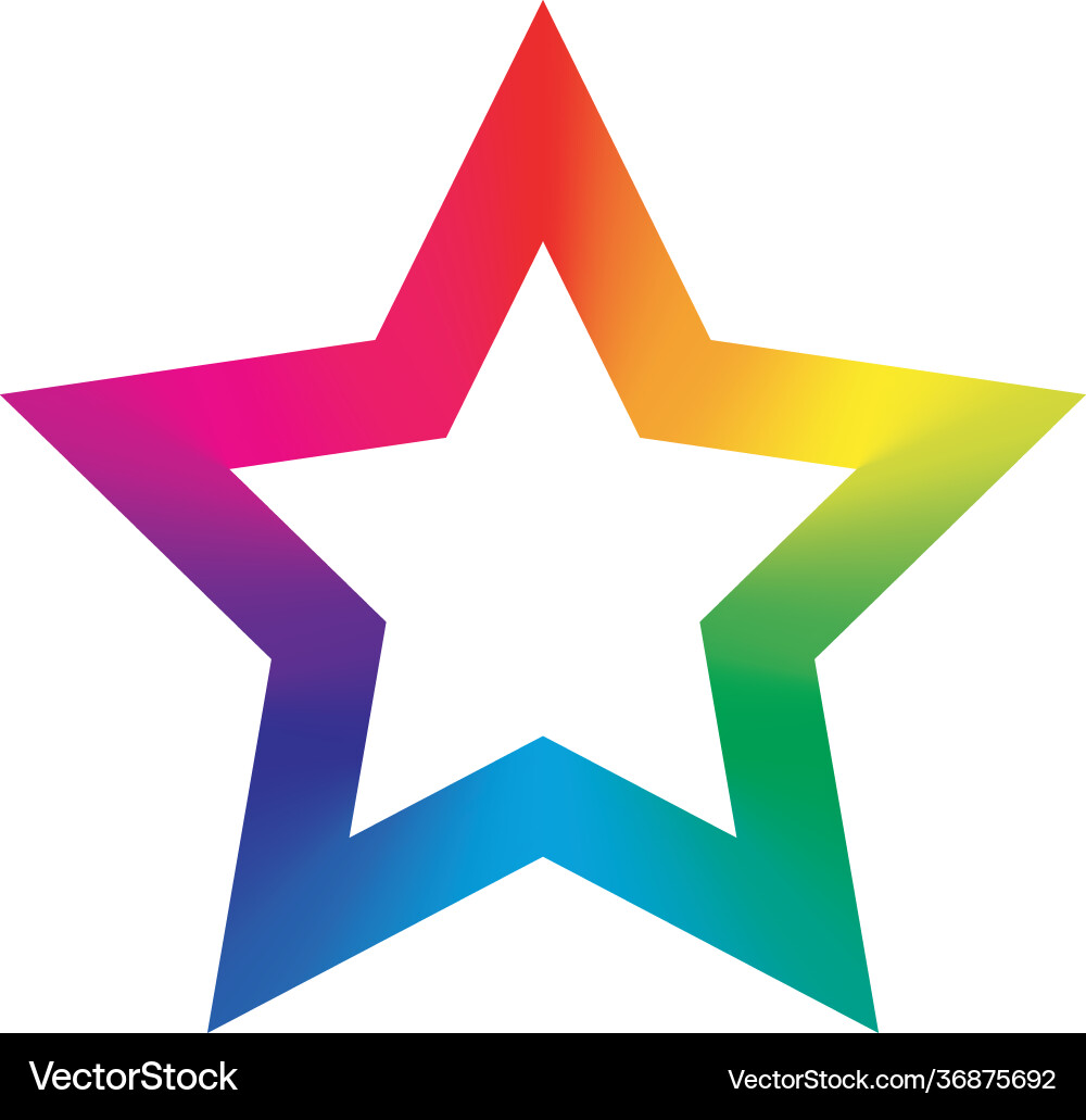 Colorful rainbow spectrum star icon Royalty Free Vector