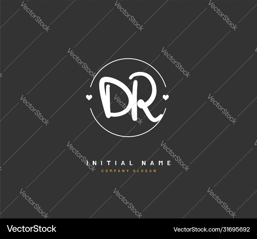 D r dr beauty initial logo handwriting logo Vector Image