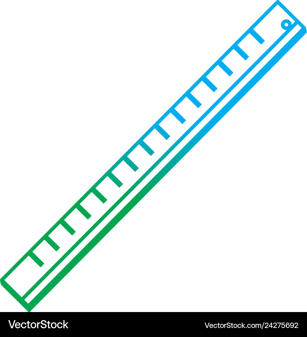 Degraded line plastic ruler education school Vector Image