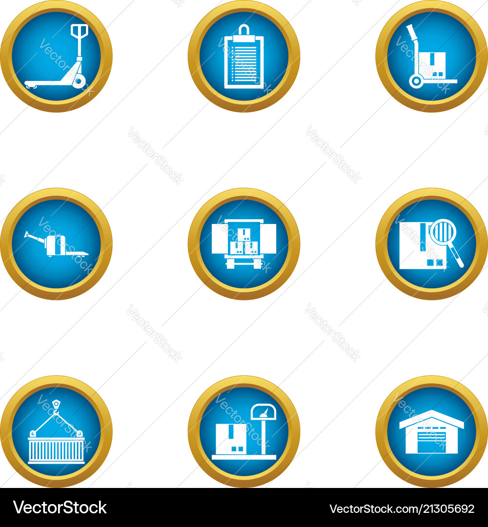 Deliver the payload icons set flat style Vector Image