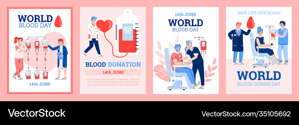 Design posters with world blood day concept Vector Image
