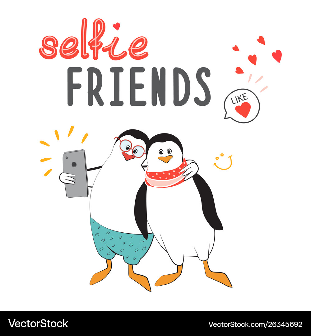 Funny penguins for prints stickers Royalty Free Vector Image