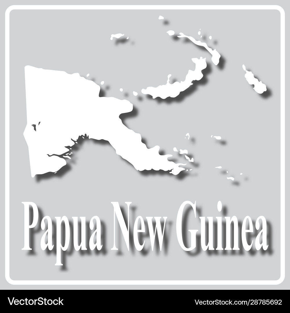 Gray icon with white silhouette a map papua Vector Image