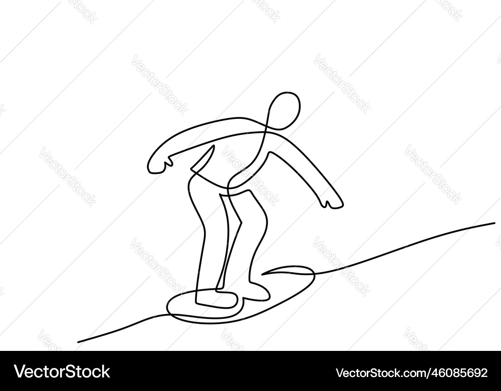 Hand drawing one single continuous line of man Vector Image