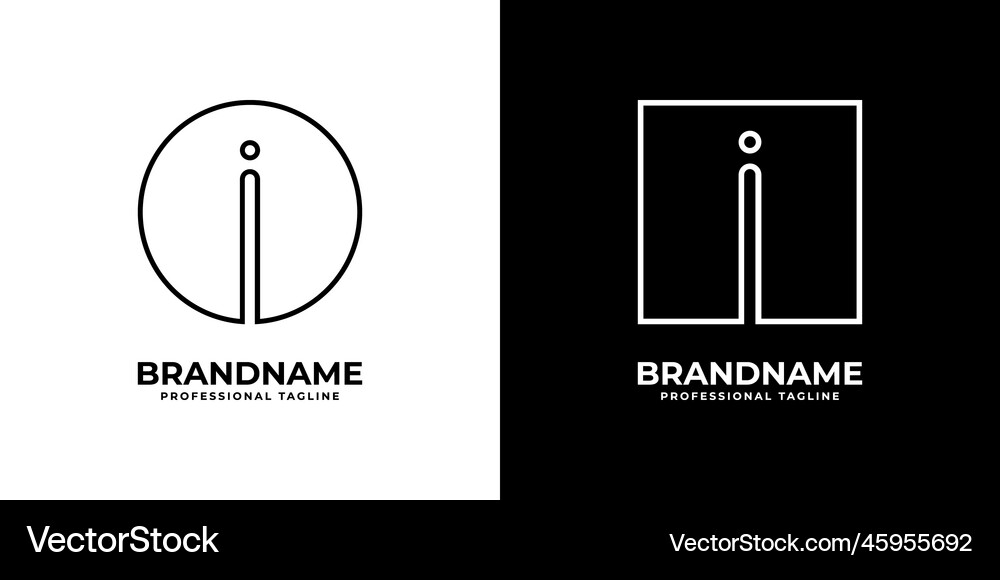 Modern letter i circle logo unique letter i Vector Image