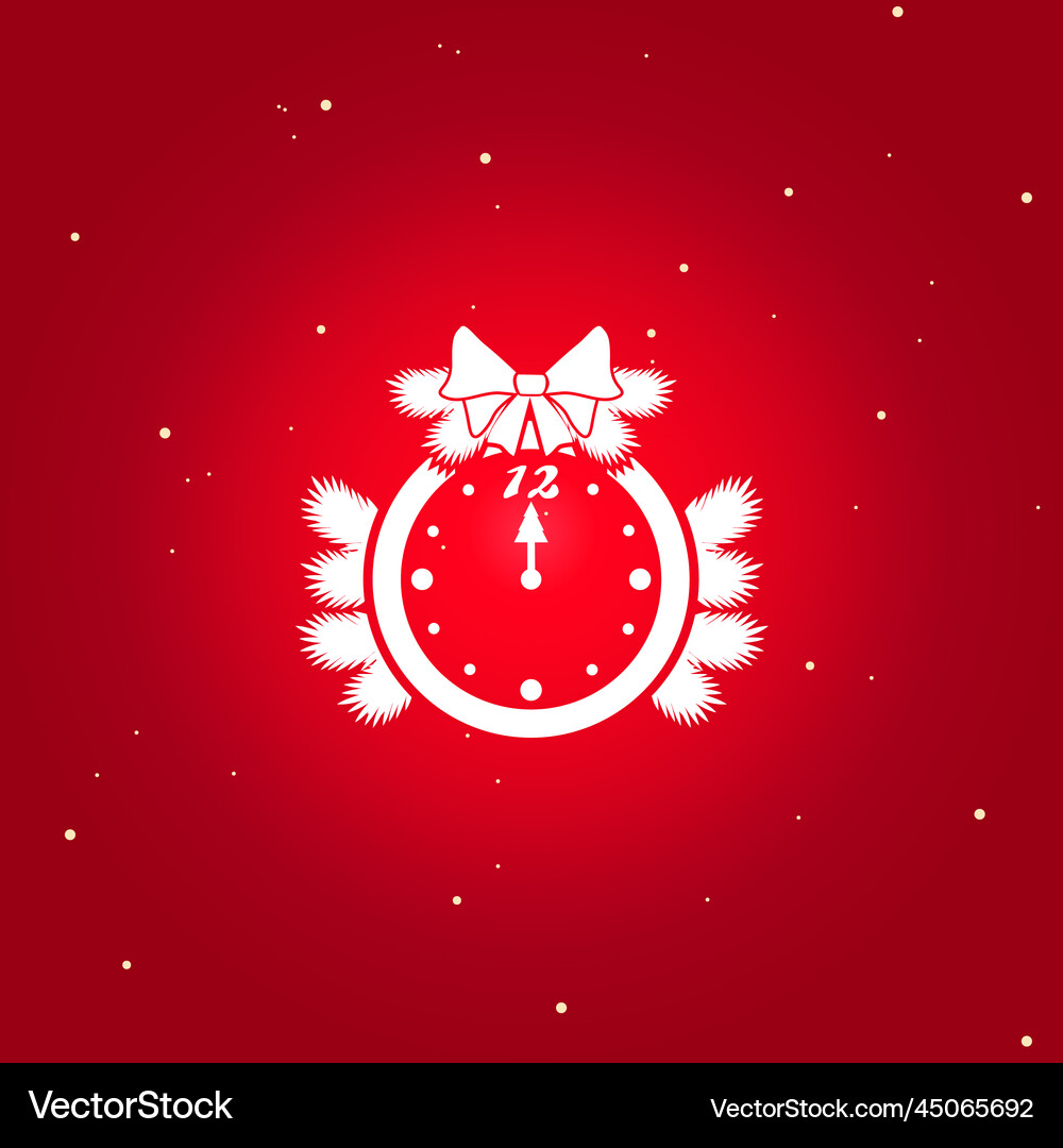 New year clock isolated icon christmas design Vector Image
