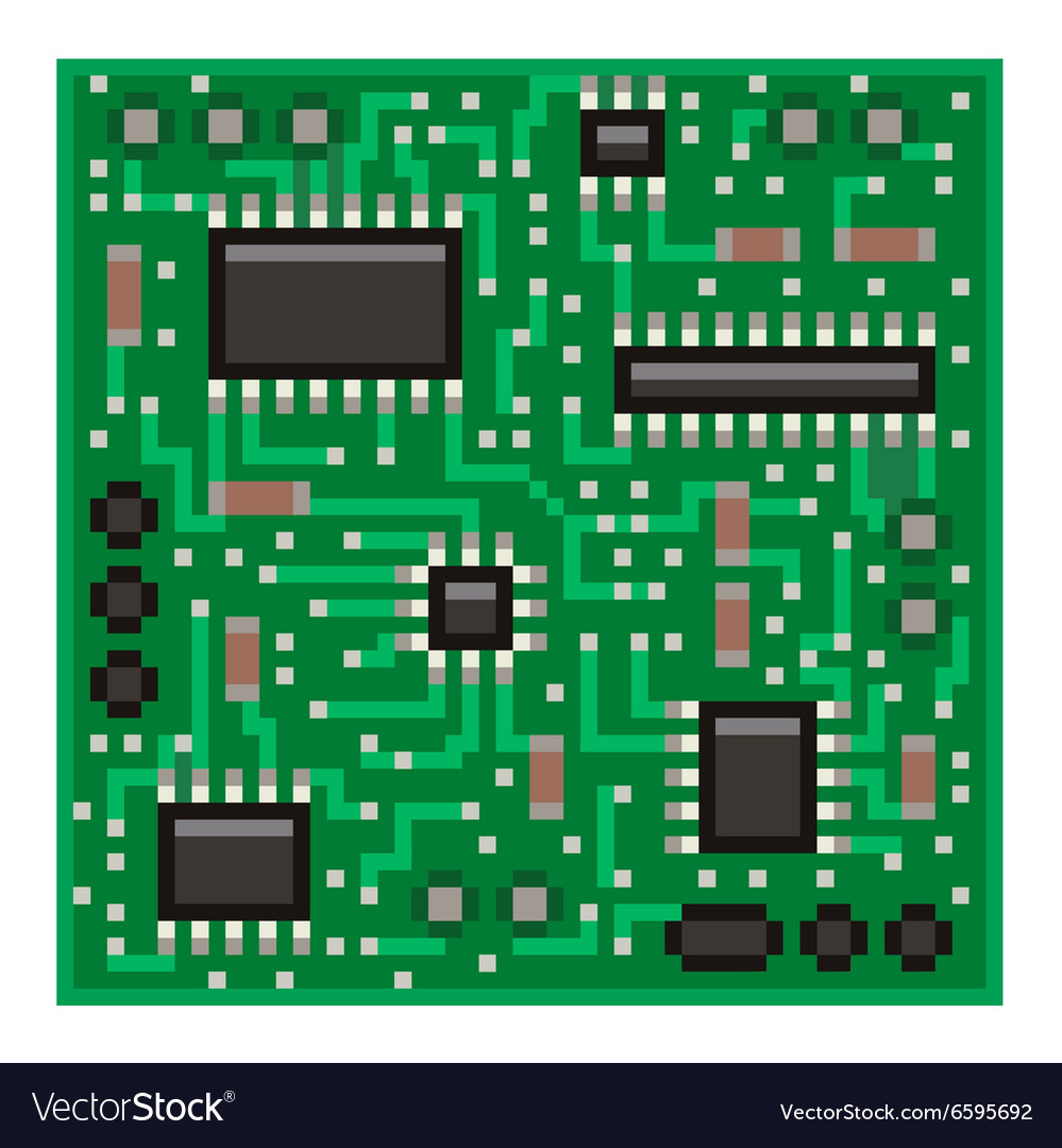 Pixel microchip isolated Royalty Free Vector Image