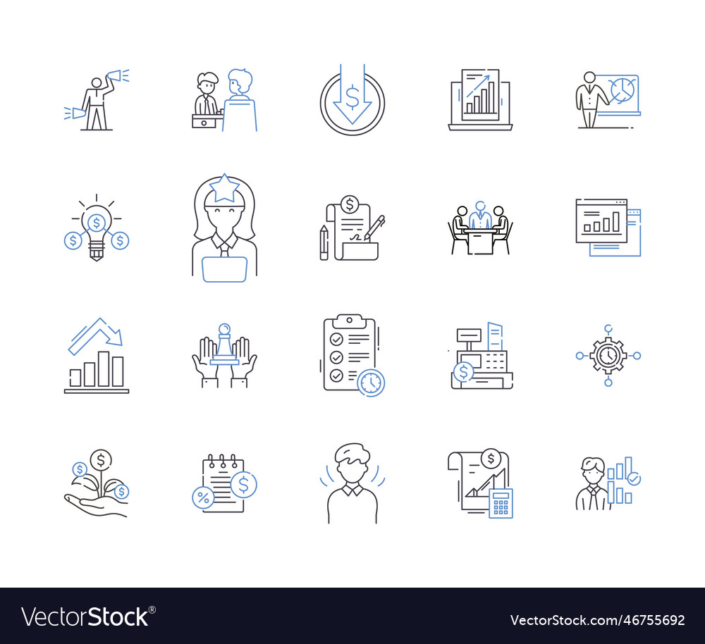 Private equity outline icons collection Royalty Free Vector Private equity outline icons collection Royalty Free Vector