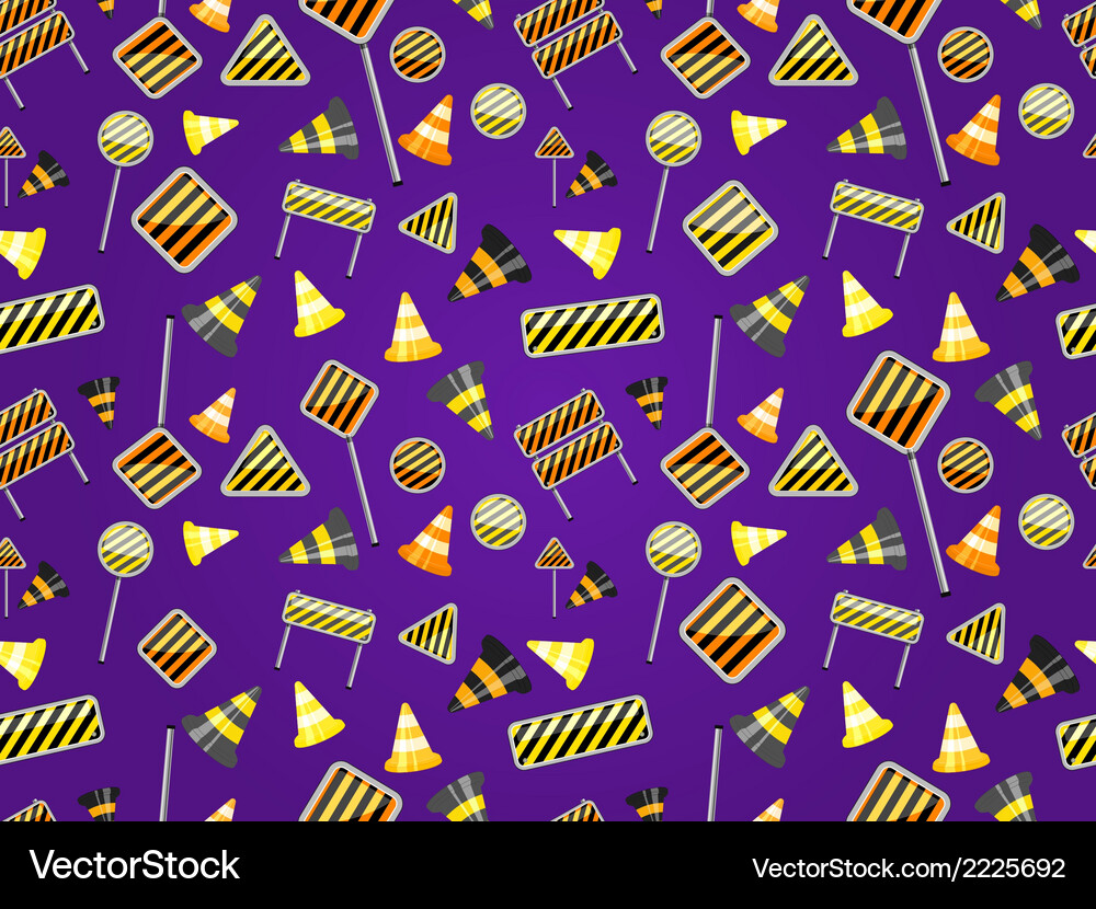 Seamless pattern of road sign Royalty Free Vector Image