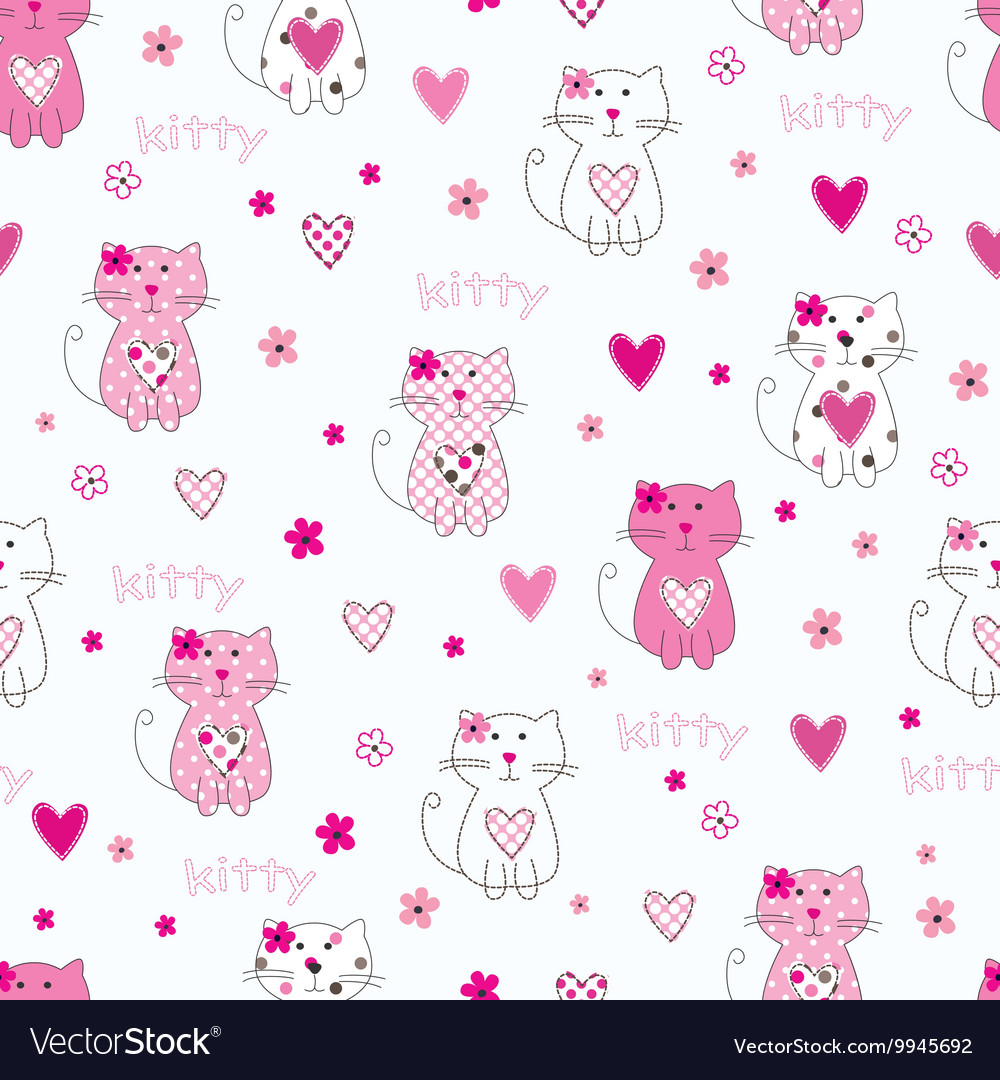 Seamless pattern with cat Royalty Free Vector Image